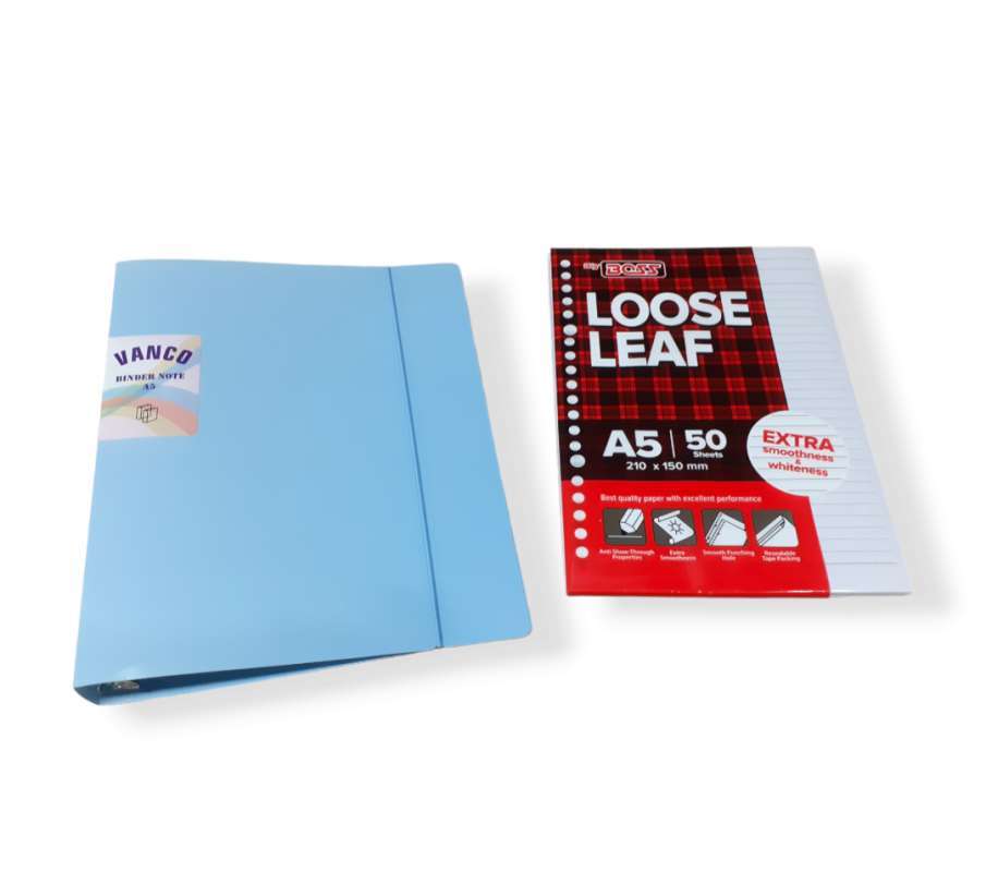 Jual 2 In 1 Paket Map Binder Ukuran A5 Warna Pastel + Loose Leaf Isi 50 ...