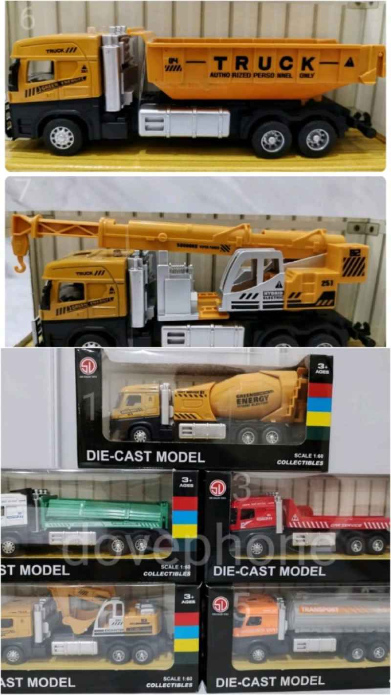 Promo MAINAN DIECAST MINIATUR MOBIL TRUK BESI SEMEN EXCAVATOR ...