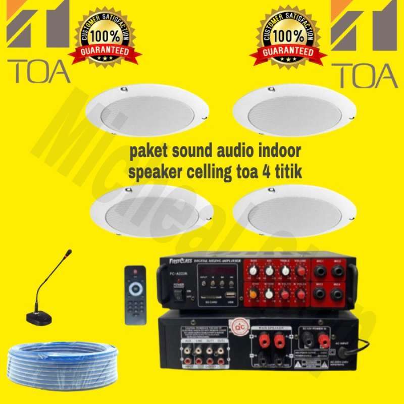Promo PAKET SOUND INDOOR SPEAKER CELLING TOA 4TITIK /SPEAKER PRAFON TOA ...