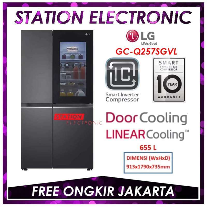 Jual Lg Gc-q257sgvl Kulkas Side By Side W/ Instaview Thinq 655l Di Seller Station Electronic ...