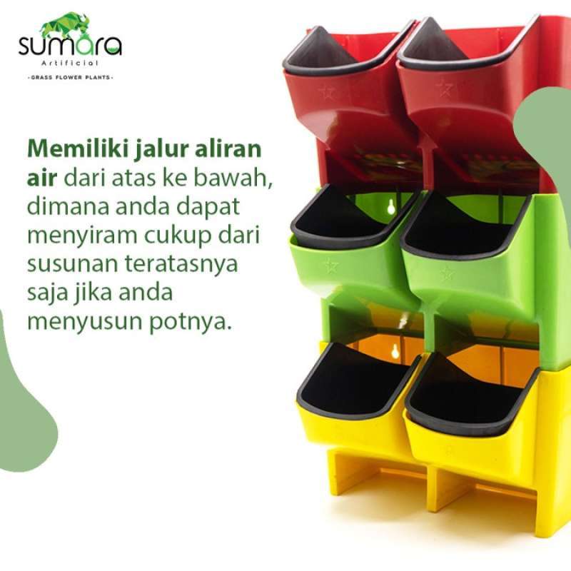 Jual Pot Tanaman Vertikal, Vertical / Vertikal Garden - Orange - Abu ...