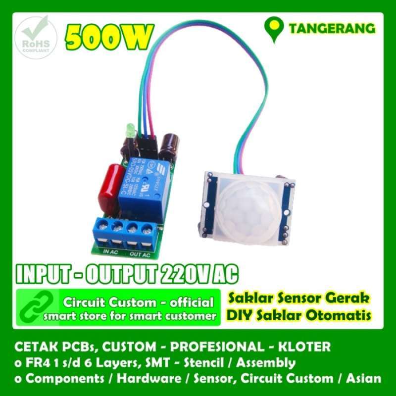 Promo SAKLAR SENSOR GERAK OTOMATIS AC 220V 500W SWITCH MOTION SENSOR ...