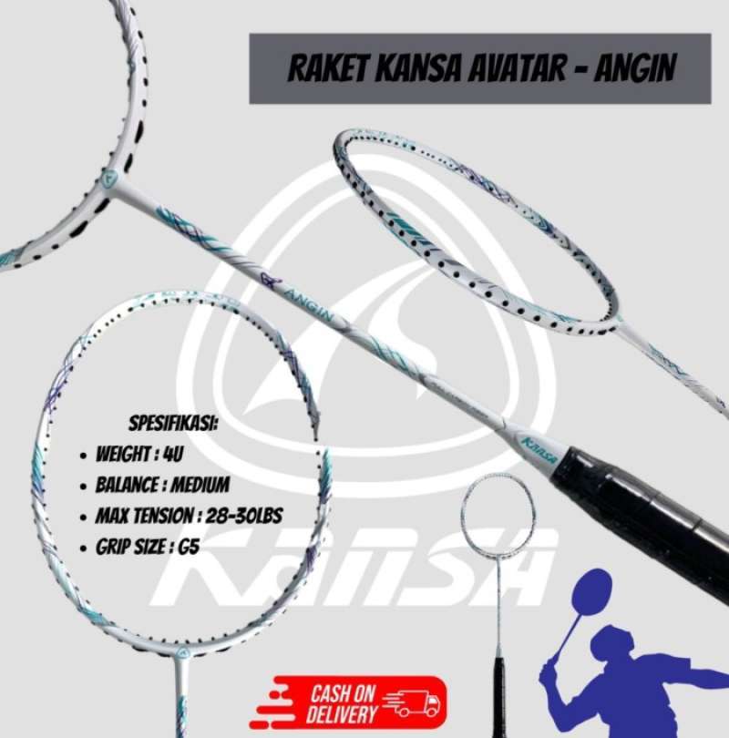 Promo Raket Badminton Kansa Tanah/ Angin/ Api/ Air/ Kayu 30lbs Original ...