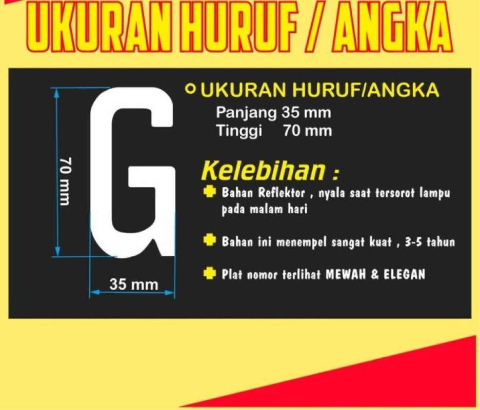 Promo STIKER CUTTING STICKER PLAT NOMOR NOMER MOBIL FONT HURUF ANGKA ...