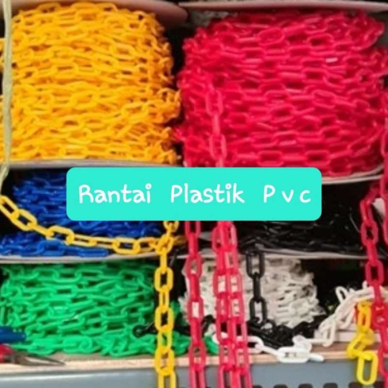 Jual Rantai Plastik 6mm 6 mm Gantungan Baju PVC Warna Cone Safety ...