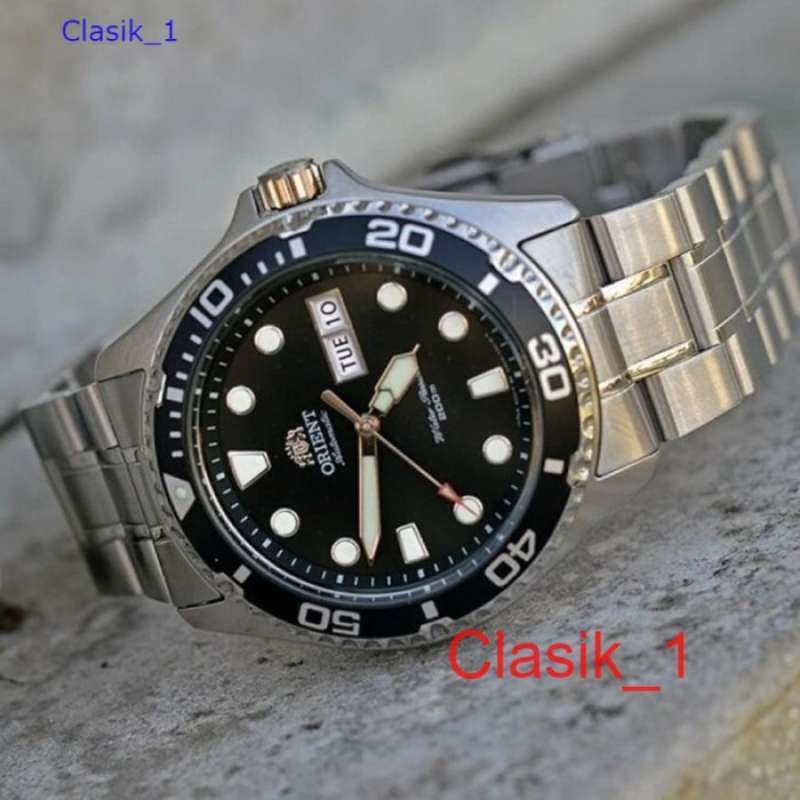 Promo Original 100%!!! Orient FAA02004B9 Diver Mako Ray II Black Dial ...