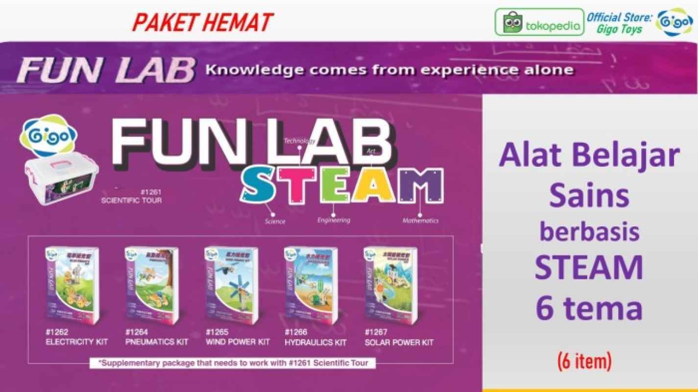 Promo Paket Hemat Alat Belajar Sains STEAM 6 Tema: Gigo Fun Lab Diskon ...