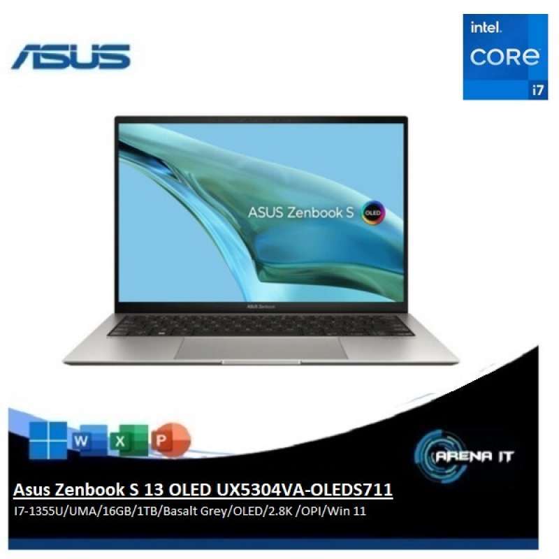 Promo Asus Zenbook S 13 Oled Ux5304va-oleds711 [i7-1355u/uma/16gb/1tb/basalt Grey/oled/2.8k /opi ...