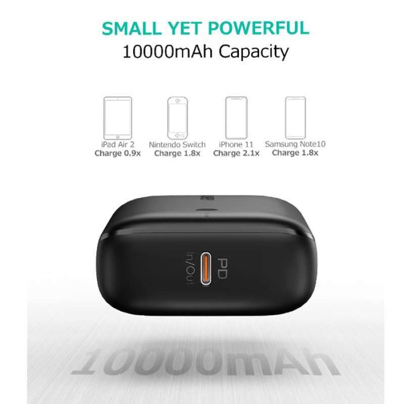 Jual AUKEY Powerbank 10000mah PB-N83S Black VOOC USB C 22.5W PD 3.0 ...