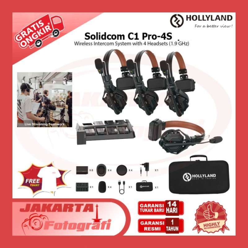 Promo HOLLYLAND SOLIDCOM C1-4S FULL-DUPLEX WIRELESS DECT INTERCOM SYSTEM - C1-4S PRO Diskon 50% ...