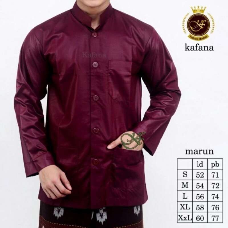Promo Baju Koko Haibah Polos Habaib Santri Ammu Al Kafi Kafana - Merah ...