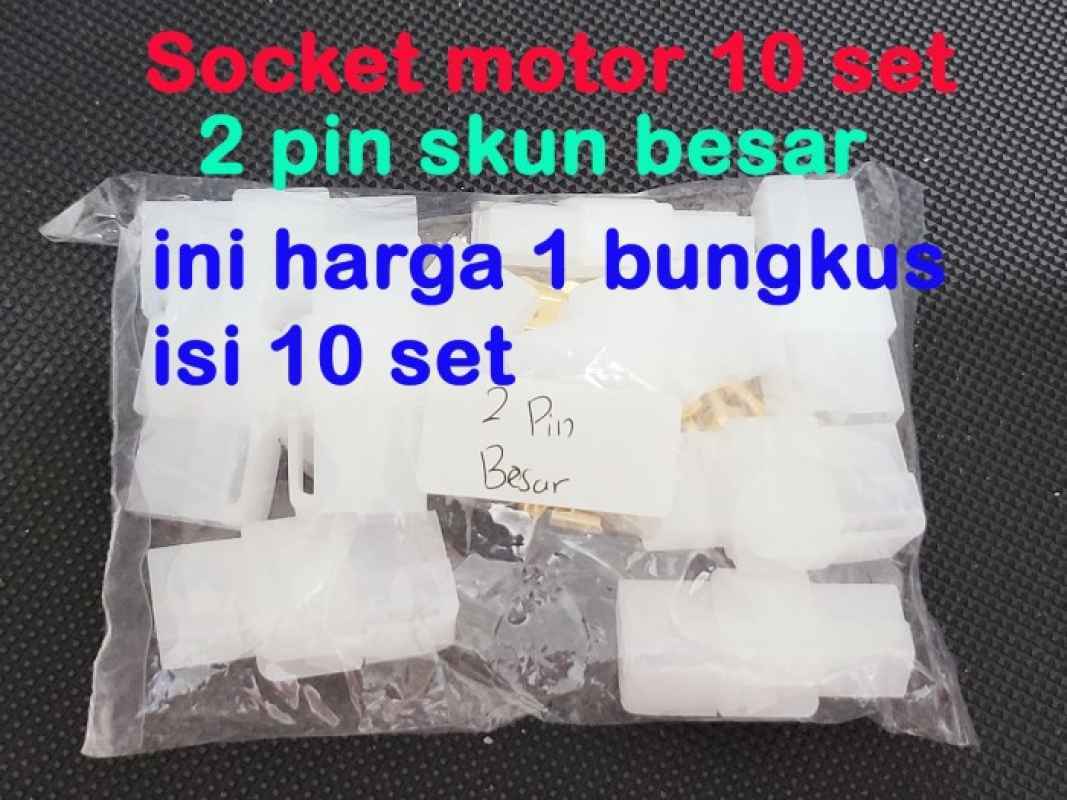 Promo Socket mobil 2 pin besar 10 set/ connector skun motor soket ...