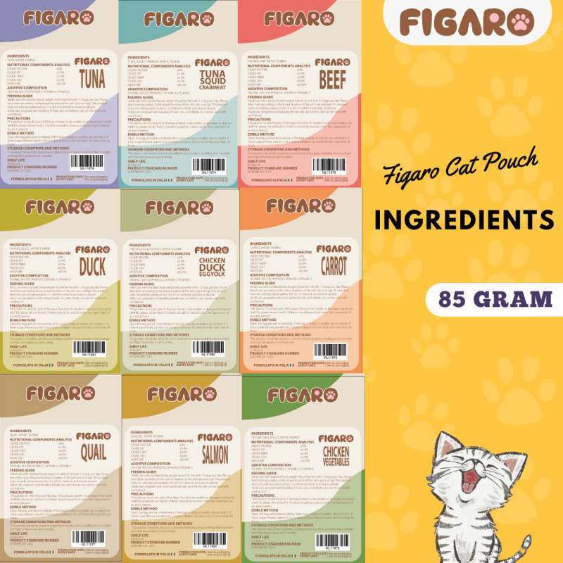 Promo FIGARO CAT POUCH 85 Gram Makanan Basah Kucing Adult Kitten Wet ...