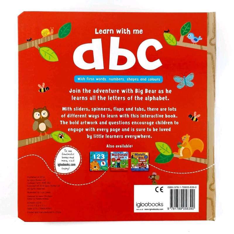 Jual Igloo Books Learn With Me Abc With First Words, Numbers, Shapes, And Colors A Push-pull ...