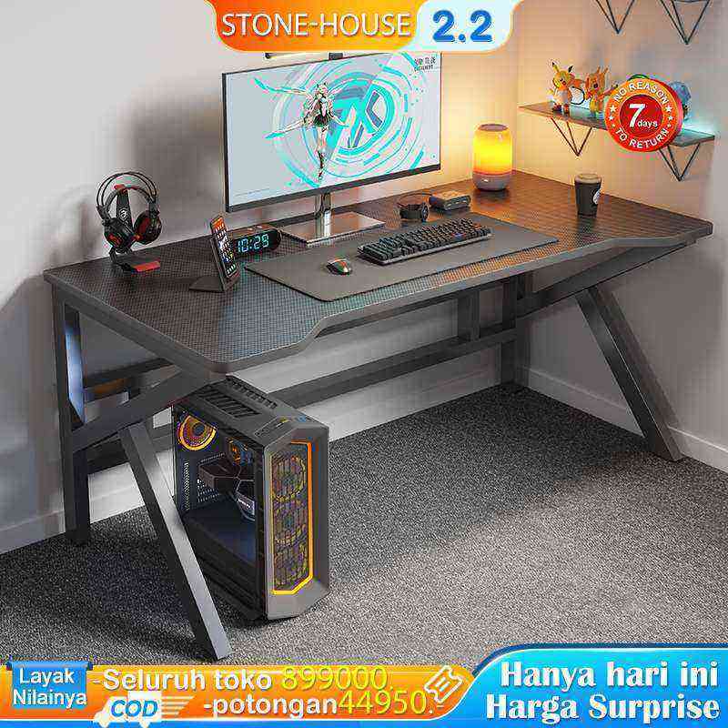 Promo Meja Komputer 140cm Meja Gaming - A：120CM Hitam(UP) Diskon 52% di ...
