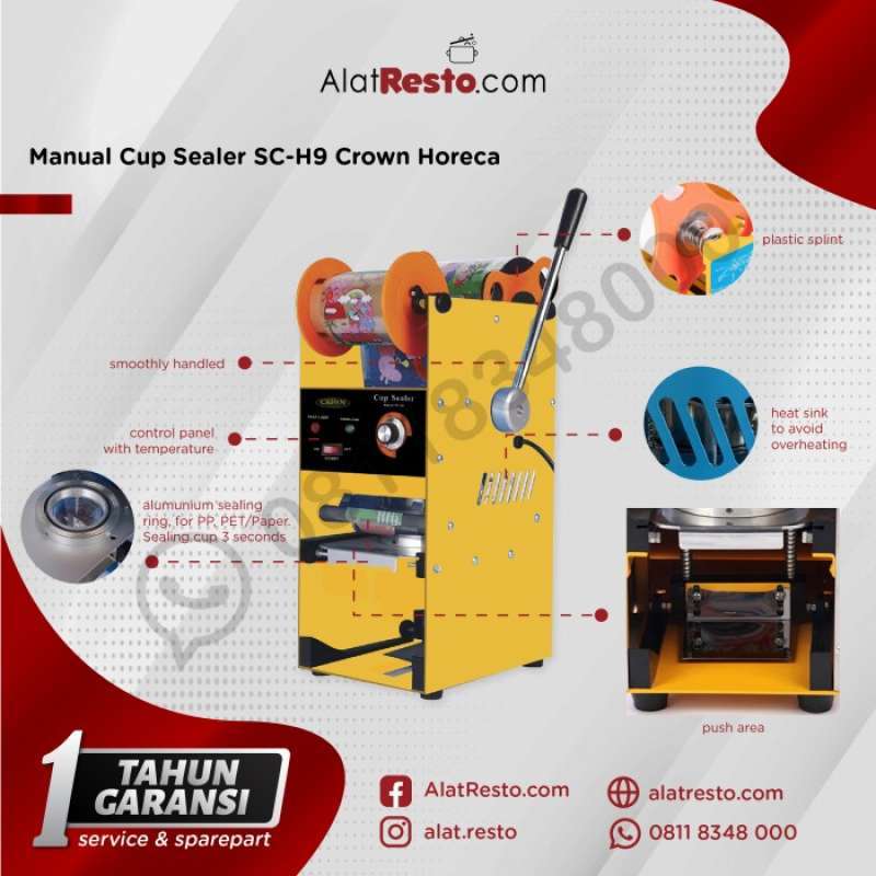 Promo Manual Cup Sealer Sc-h9 Crown Horeca / Pengemas Minuman / Mesin ...