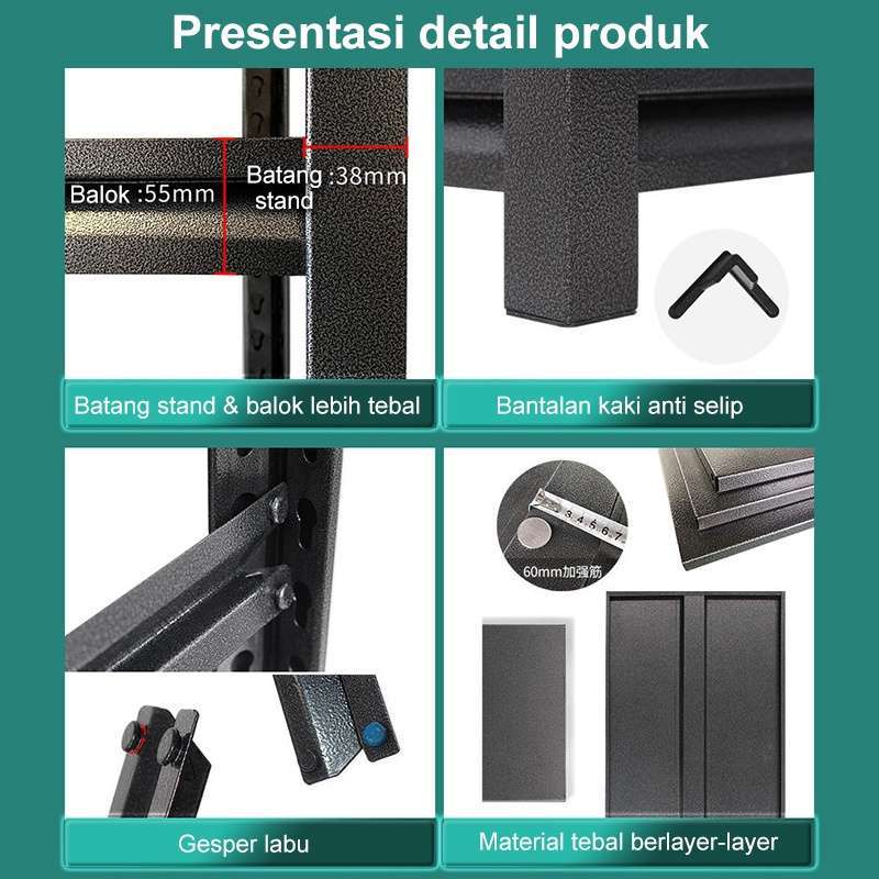 Promo Tahan Beban 1000KG Rak Besi - Rak - Besi-5L 60*30*180cm Diskon 52 ...