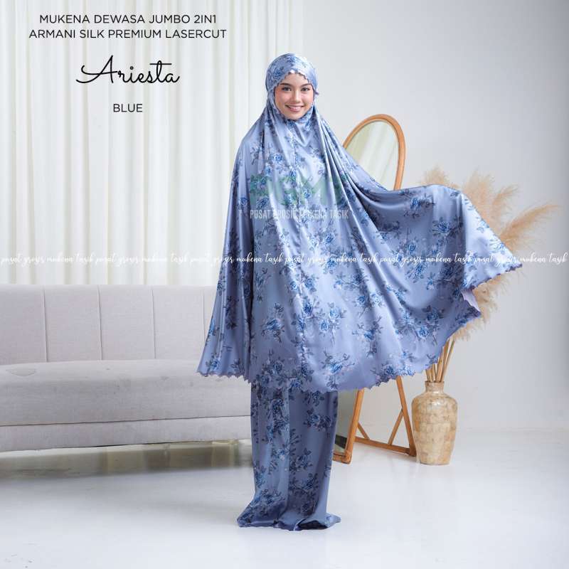 Promo Mukena Dewasa Jumbo 2in1 Armani Silk Premium Laser Cut Ariesta ...