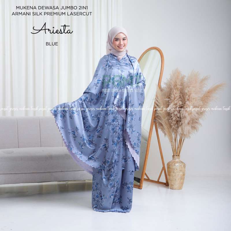 Promo Mukena Dewasa Jumbo 2in1 Armani Silk Premium Laser Cut Ariesta ...