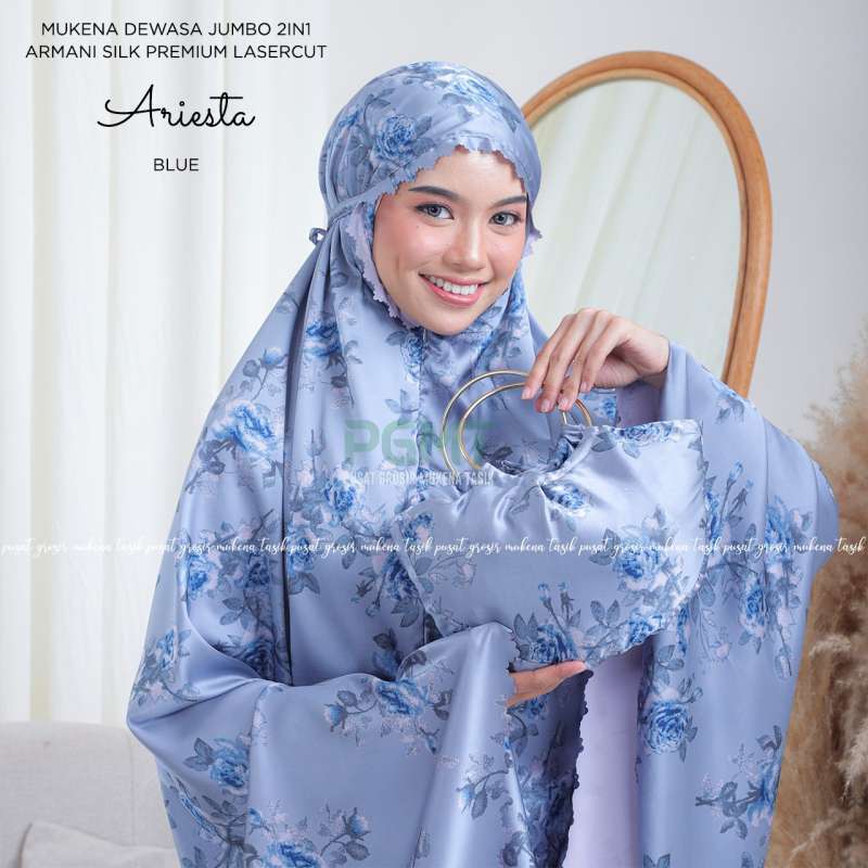 Promo Mukena Dewasa Jumbo 2in1 Armani Silk Premium Laser Cut Ariesta ...