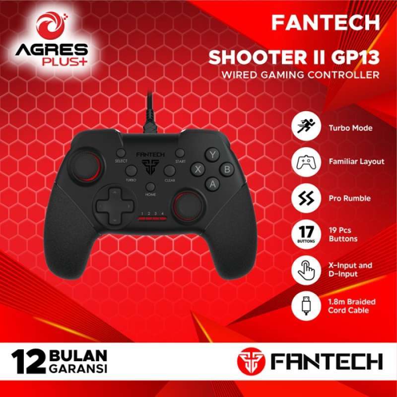 Promo FANTECH Joystick SHOOTER II GP13 Wired Gamepad Gaming Controller ...