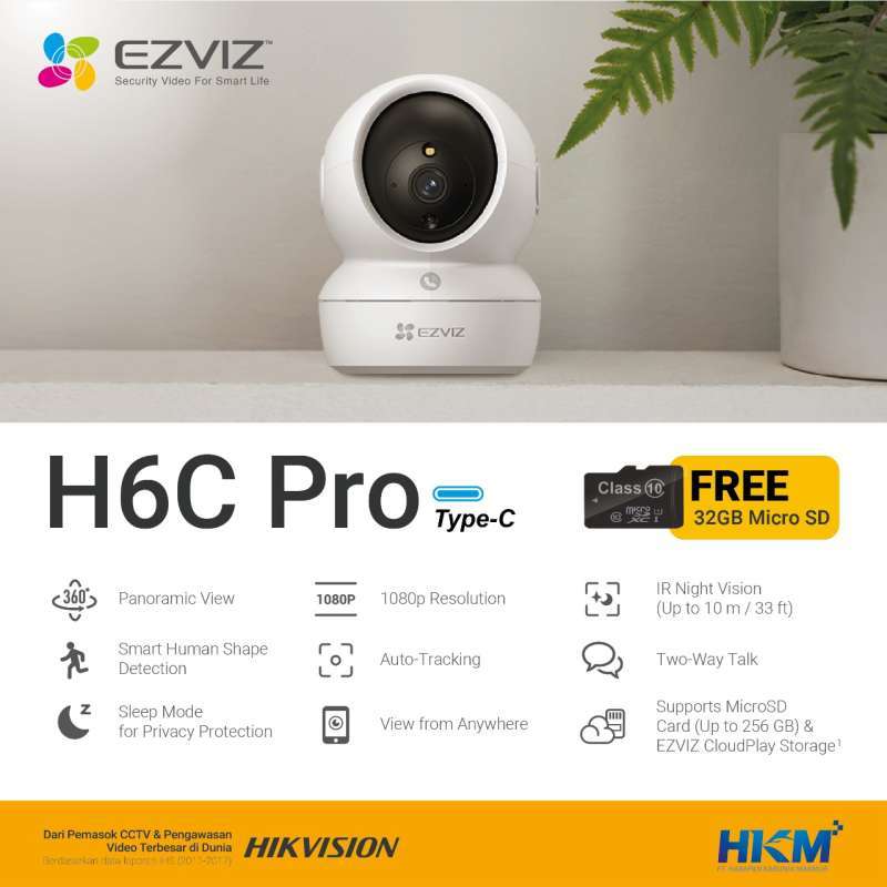 Jual EZVIZ H6C Pro 2MP IP Camera WIFI CCTV IPCam 360 Degrees 2Way-Audio -Garansi Resmi- - PAKET ...