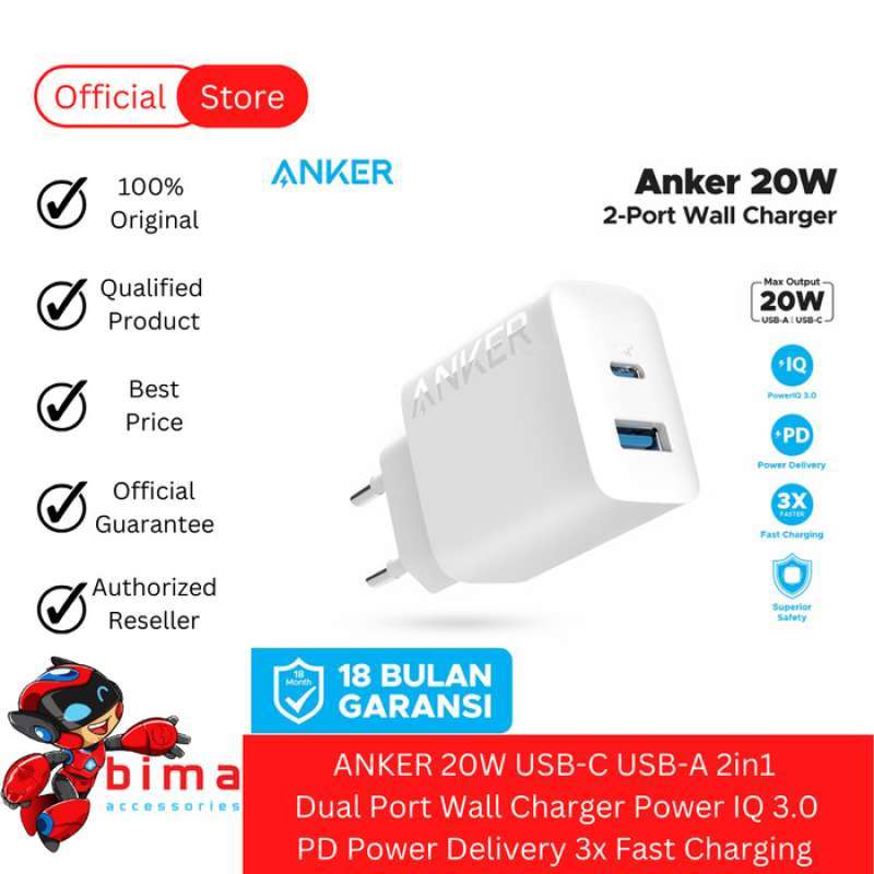 Promo ANKER Charger Powerport III Nano 20W PD Power IQ 3.0 USB-C ...