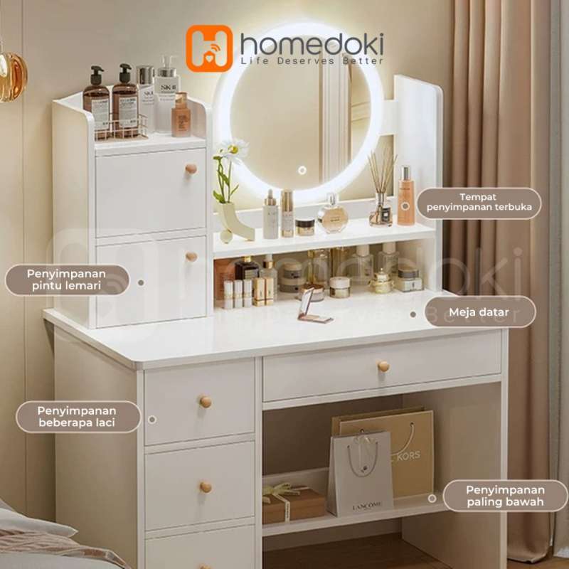 Promo Homedoki Meja Rias Putih/meja Rias Kecil/meja Rias Minimalis/meja ...