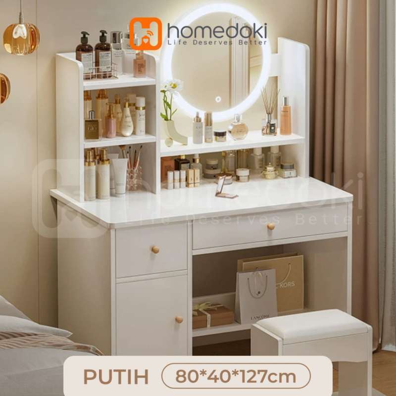 Promo Homedoki Meja Rias Putih/meja Rias Kecil/meja Rias Minimalis/meja Rias Lampu Led/meja Rias ...