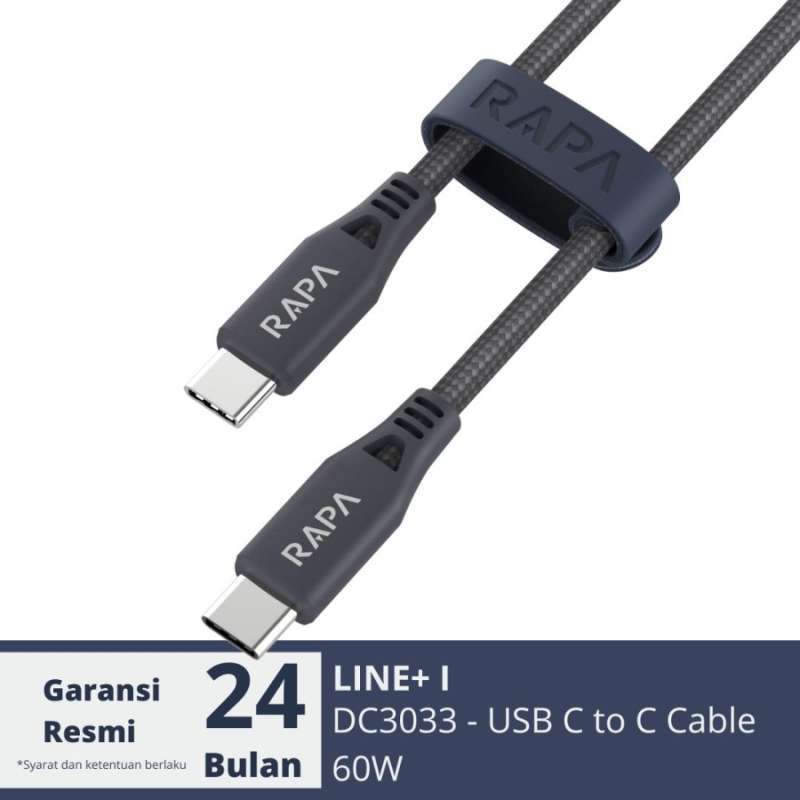 Jual RAPAtech DC3033 - LINE+ I - USB-C to USB-C Cable 60W Type-C 120 cm ...