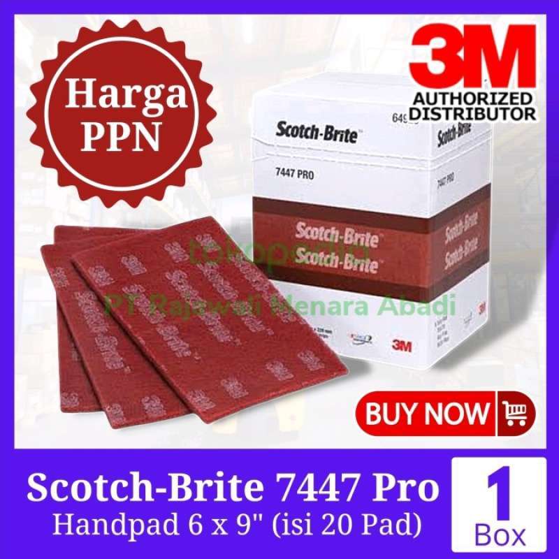 Promo 3M Scotch-Brite 7447 Pro Hand Pad (1 Box isi 20 Pcs) Diskon 23% ...