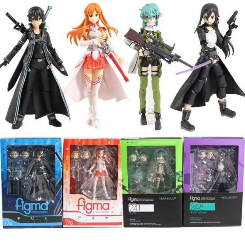 Promo Action Figure Kirito Asuna Sinon Figma SAO Sword Art Online ...