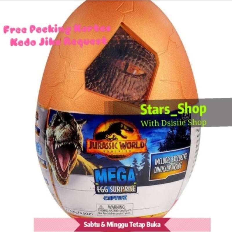 Promo Jurassic World Dominion Mega Egg Surprise Captivz / figure. Diskon 23% di Seller Qairina ...
