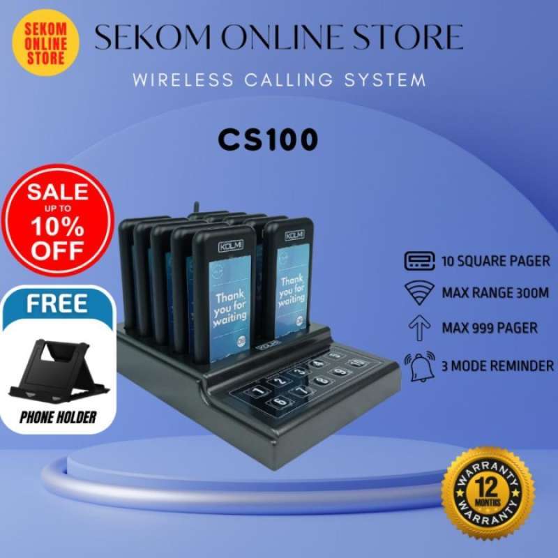 Promo WIRELESS CALLING SYSTEM RESTAURANT PAGER KOLMI CS100 - SELERA ...
