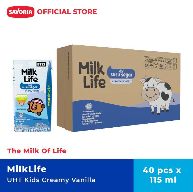 Jual Surabaya - Milklife Creamy Vanila – Uht Kids Kartonan [115 Ml X 40 ...