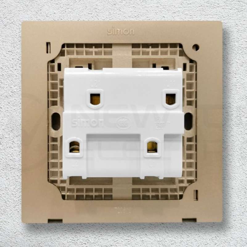 Promo Simon E6 Saklar Seri 2-gang 1-way Switch Double - Champagne (no ...
