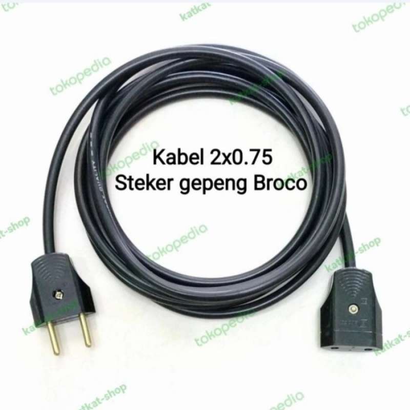 Promo Set Sambungan Kabel Listrik Extension Hitam Steker Broco 11-20 ...