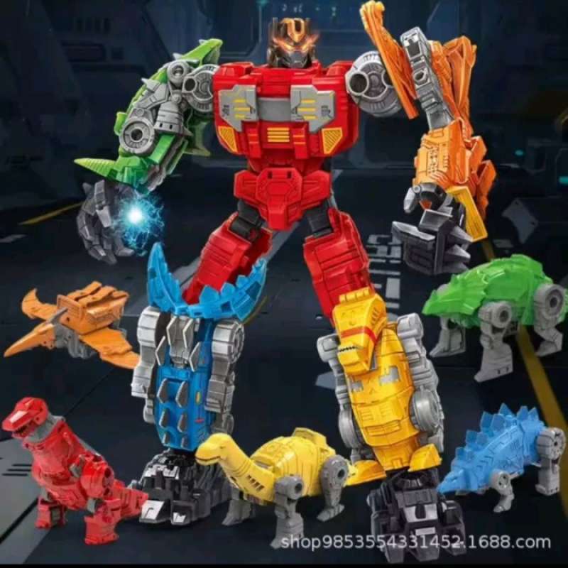 Promo Robot Transformers Dino Force 5 In 1 - Tocko99 - Warna Warni ...