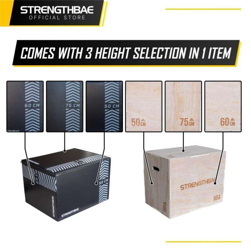 Jual 3 In 1 Plyo Box Strengthbae Crossfit Wooden And Soft Plyometric ...