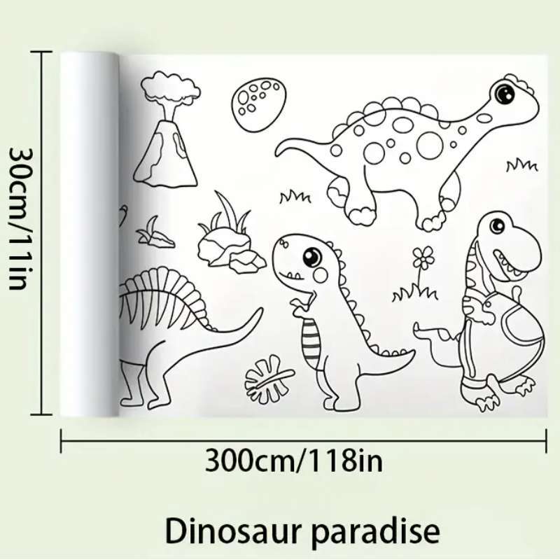 Jual Roll Kertas Mewarnai Tempel Dinding Coloring Paper Panjang 300cm ...