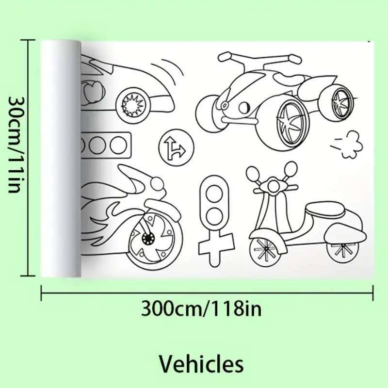 Jual Roll Kertas Mewarnai Tempel Dinding Coloring Paper Panjang 300cm ...