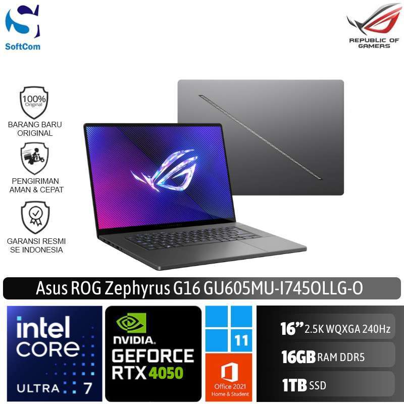 Promo Asus Rog Zephyrus G16 Gu605mu I745ollg Laptop Gaming [intel Core ...