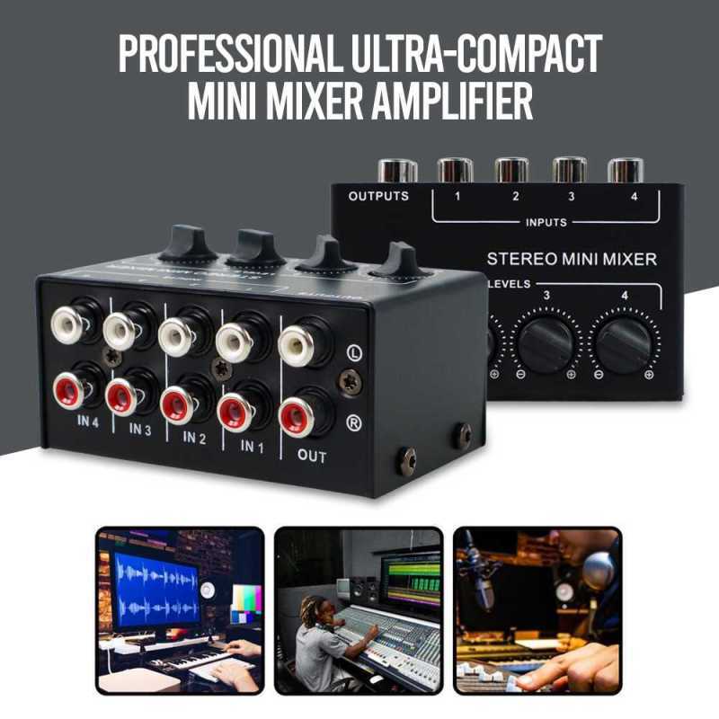 Jual Stero Professional Mini Mixer Amplifier Audio Ultra-compact 4 Channel Di Seller Kancilnet ...