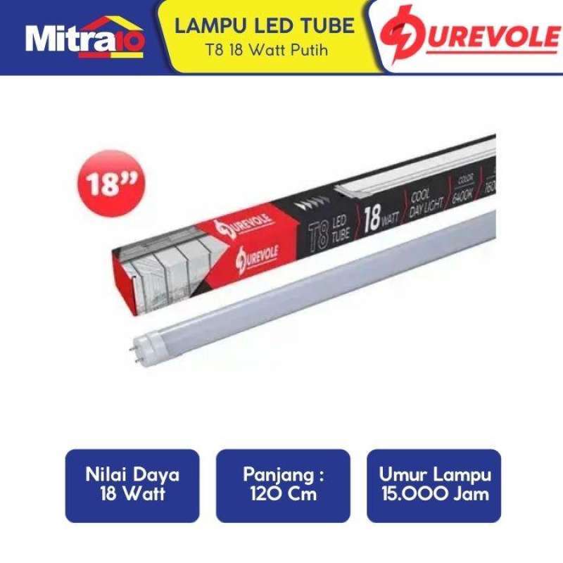 Jual Durevole Lampu Led Tube T8 18 Watt Putih Di Seller Mitra10 ...
