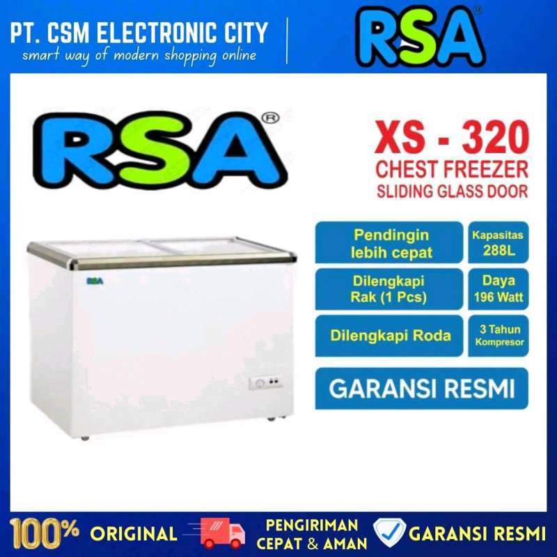Jual Rsa Xs-320 (288 Liter) Chest Freezer Sliding Glass Door [garansi ...