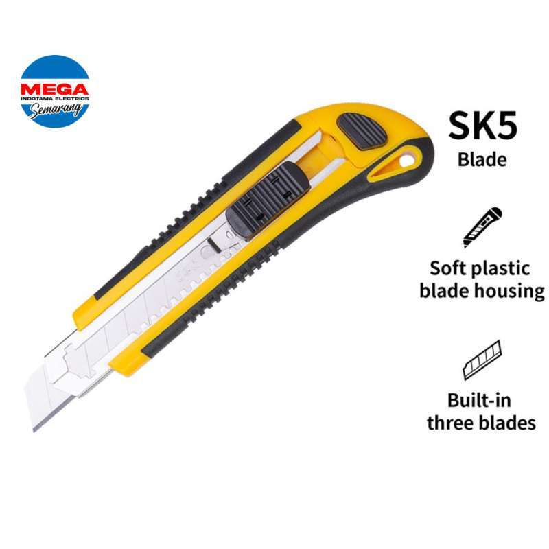 Promo Deli Pisau Cutter Besar 18 Mm Sk5 3 Mata Pisau Extra Auto-lock Edl009 Diskon 35% Di Seller ...