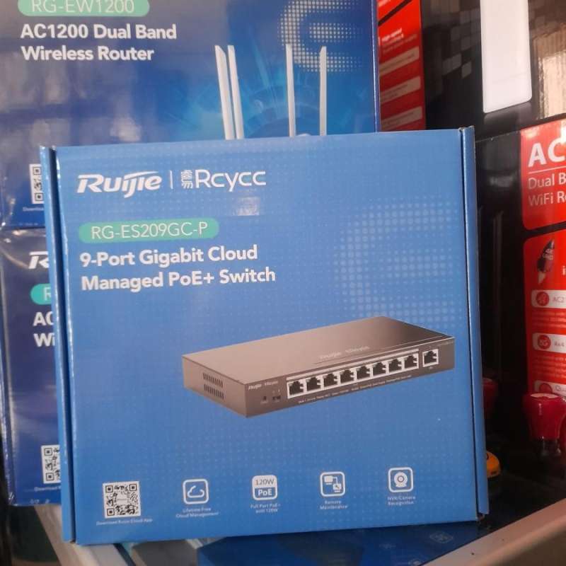 Jual Ruijie Rg-es209gc-p Cloud Managed 9 Port Gigabit Poe+switch 120w ...