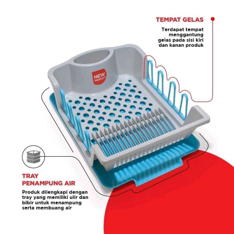 Jual Maspion Rak Pengering Piring Plastik Steady Dish Drainer Ukuran ...
