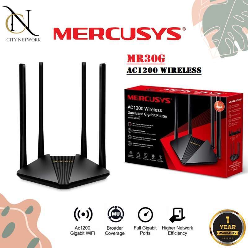 Jual Mercusys Mr30g Ac1200 Wireless Dual Band Gigabit Router Mr30 30g ...