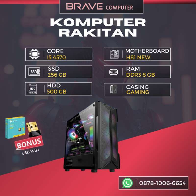 Promo Pc Komputer Rakitan I5 4570 Ram 8gb Ssd 256gb Hdd 500gb Casing ...